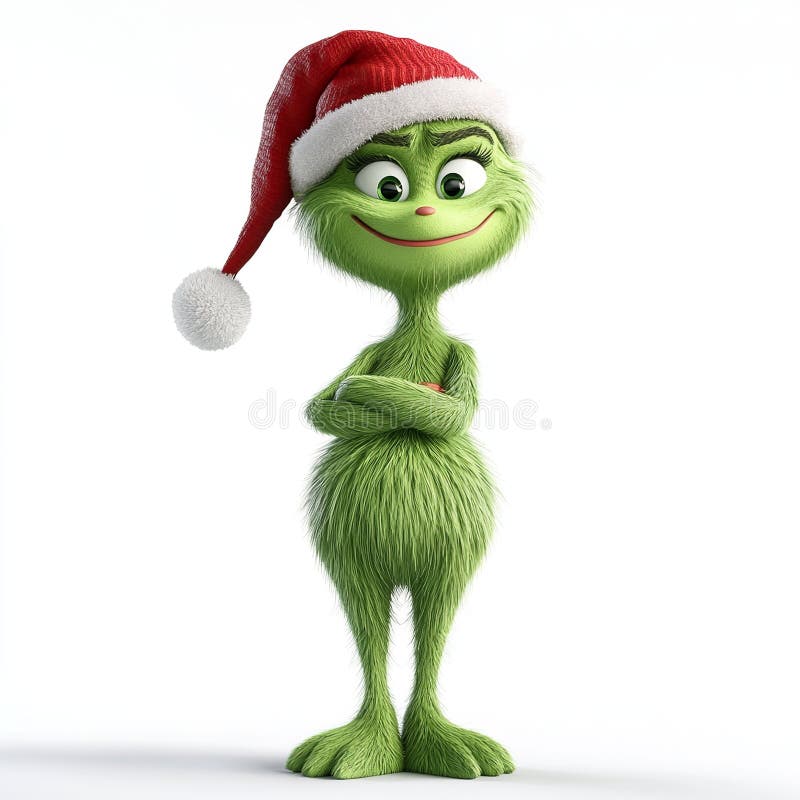 Female Grinch Looking at Camera Stock Illustration - Illustration of ...