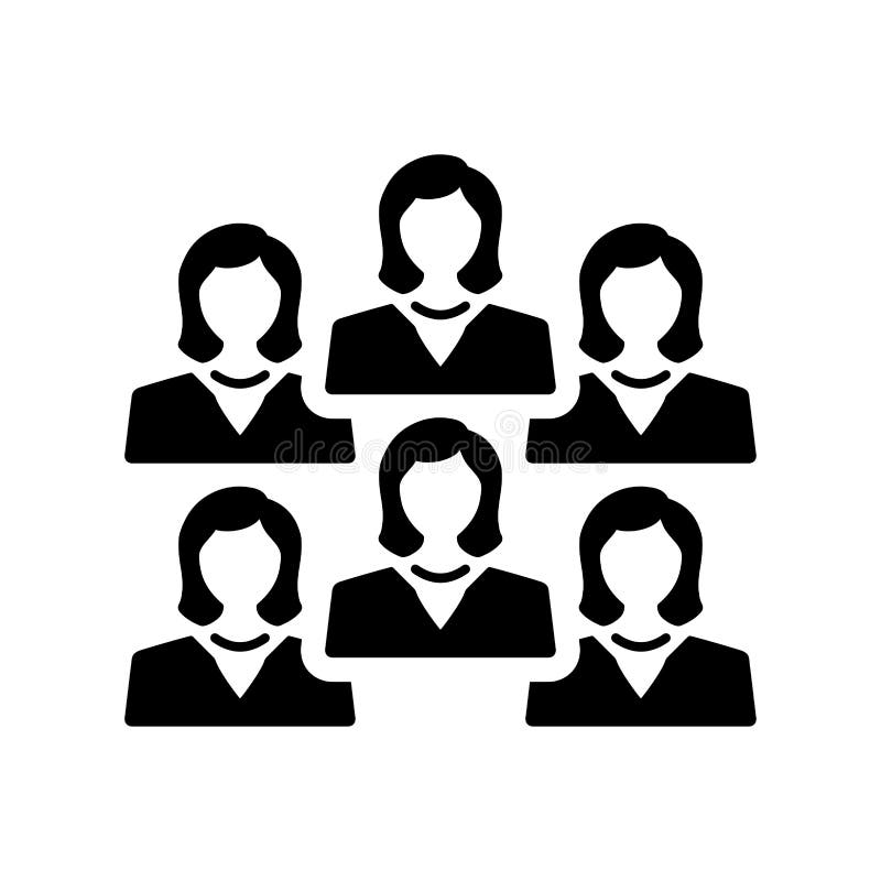 Female, Group, Management Icon. Black Vector Graphics Stock ...