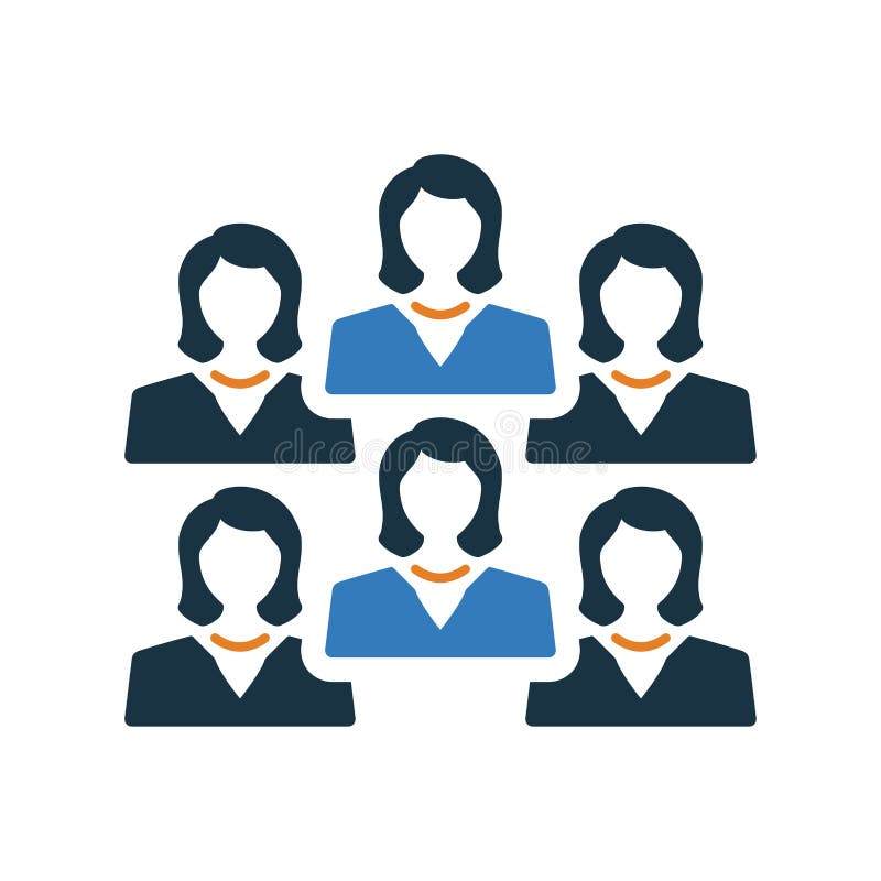 Female, Group, Management Icon. Simple Editable Vector Graphics Stock ...