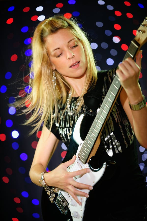 Female guitar player stock image. Image of female, active - 7095313