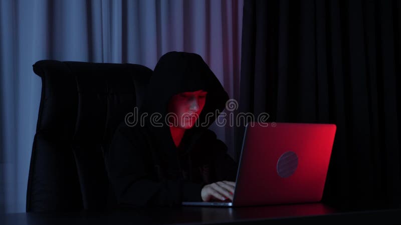 Female Hacker Programming On Laptop And Breaking Password Coding On