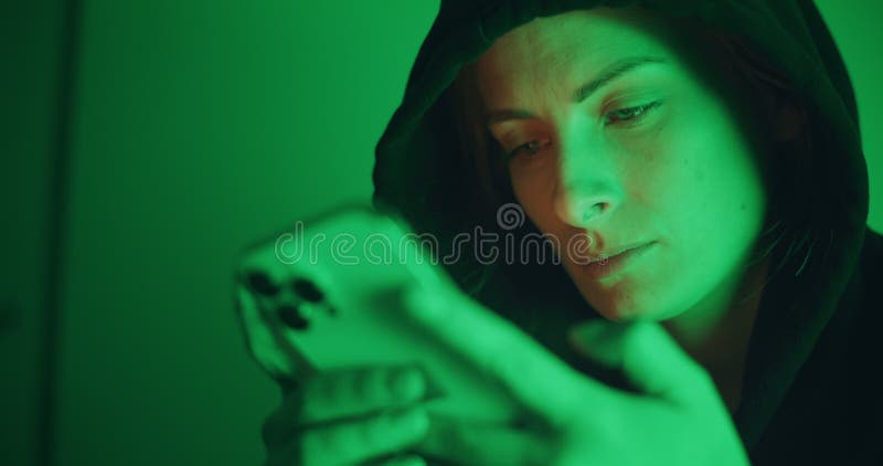 Female Haker Stealing Data Breaking Protection Stock Footage - Video of ...