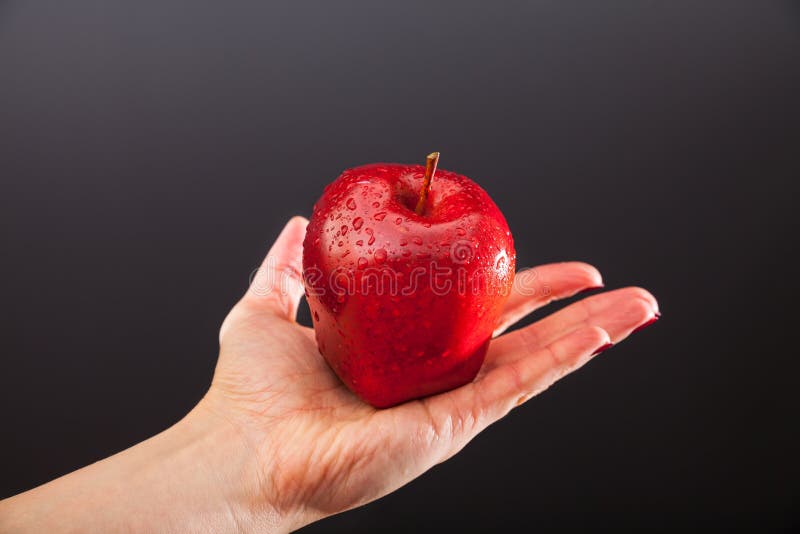 Female hand with an apple stock photo. Image of refreshing - 33482496