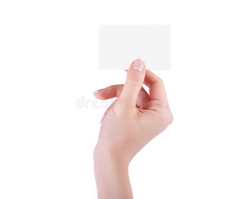 Female hand with a blank stock photo. Image of file, charge - 29631352