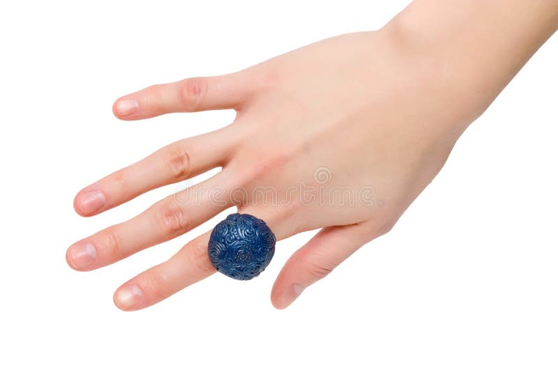 Female hand with blue ring stock image. Image of fashion - 12024727