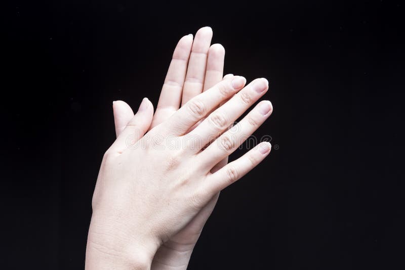 Female Hand Clapping stock photo. Image of nails, background - 32437014