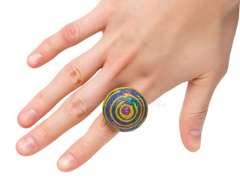 Female Hand with Colored Ring Stock Image - Image of hand, jewelry ...