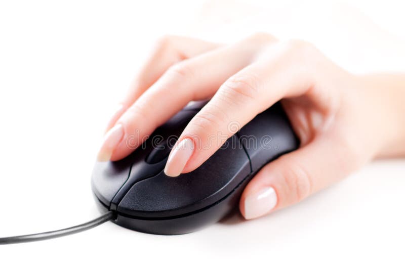 Hand on Computer Mouse stock image. Image of bureau, hardware - 1855511