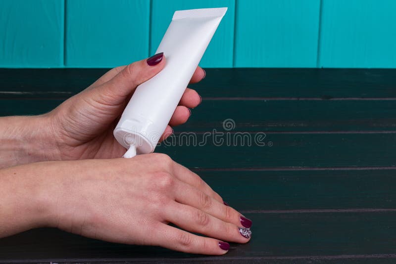 Female Hand Cream Squeeze Out of Tube Stock Image - Image of girl ...
