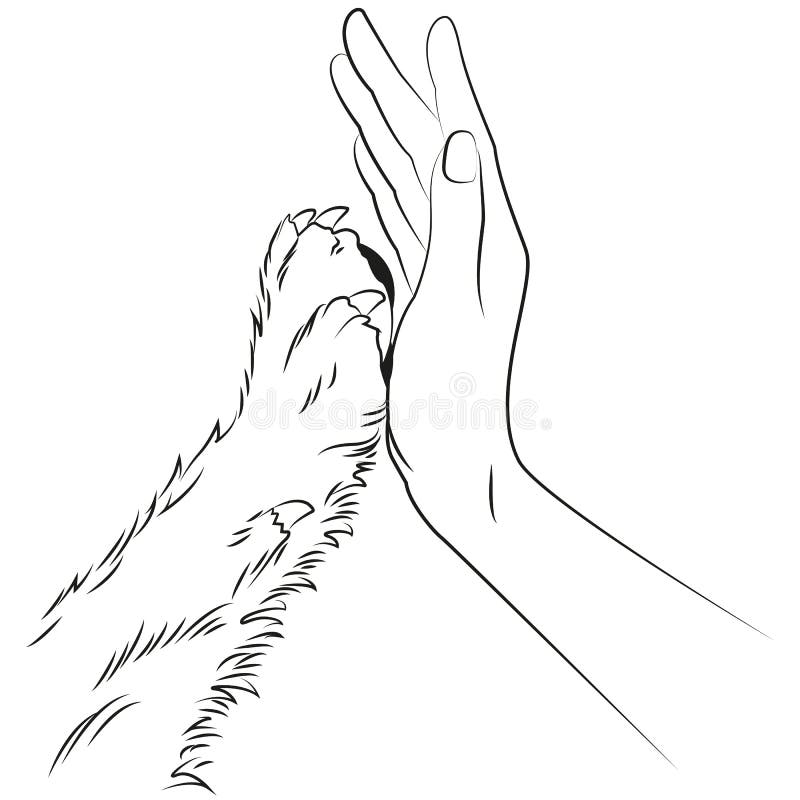 Paw Hand High Five Stock Illustrations – 74 Paw Hand High Five Stock ...