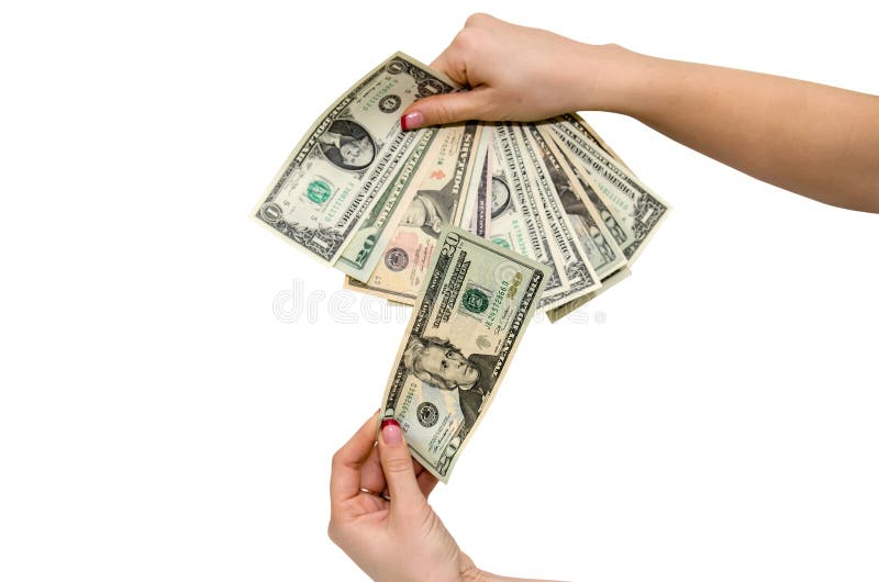 In Hand Dollars Money Stack. Stock Image - Image of earn, banking ...