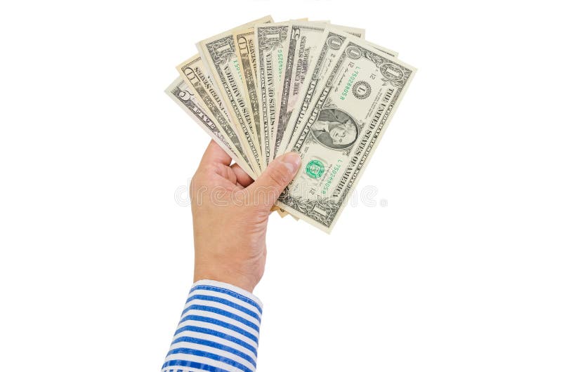 In Hand Dollars Money Stack. Stock Image - Image of earn, banking ...