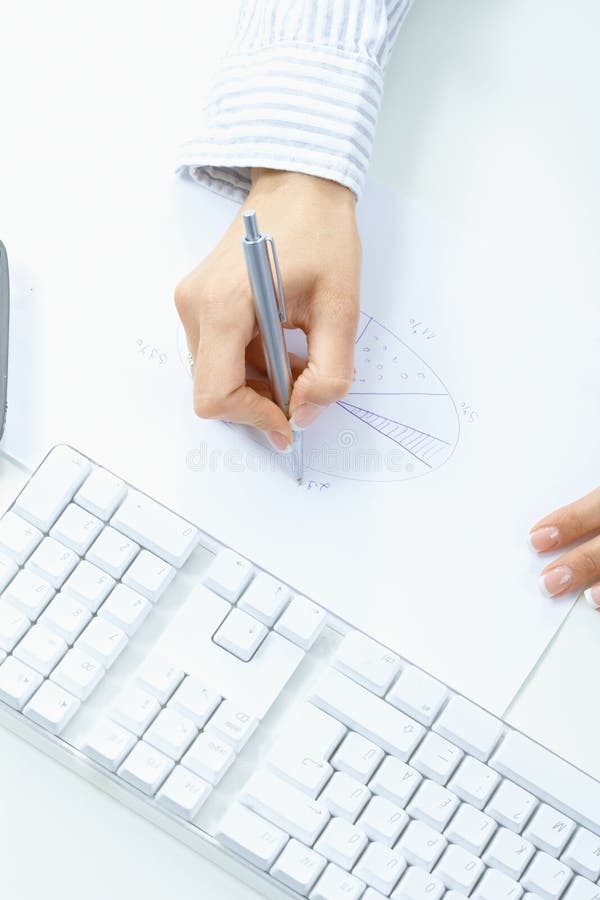 Female hand drawing chart stock image. Image of beauty - 9865439