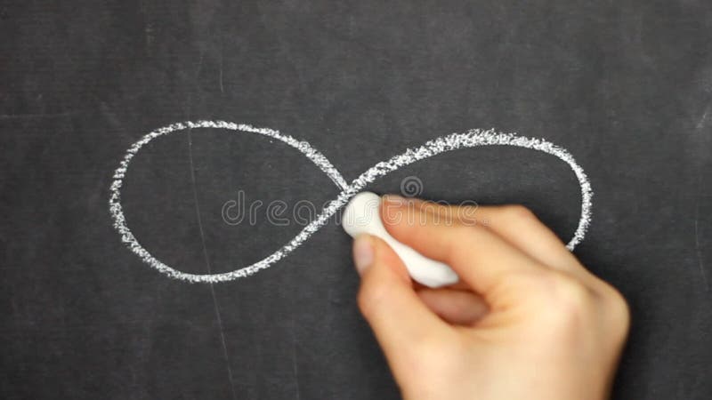 Female Hand Drawing - Infinity Sign on Chalkboard Stock Footage - Video ...
