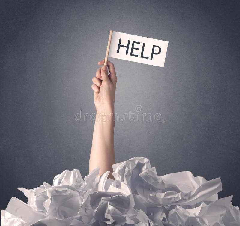 Female Hand Holding Help Sign Stock Image - Image of notes, employee ...