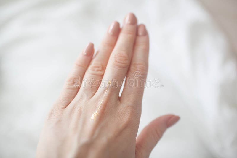 On the Female Hand Flash Sticker Stock Image - Image of hands, pointer ...