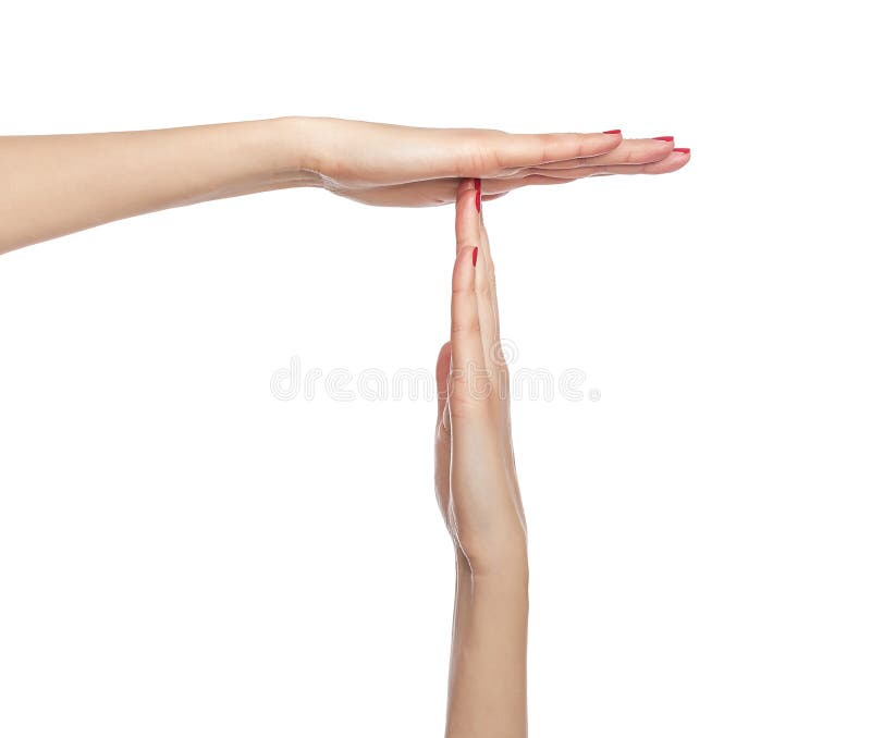 Timeout Signal Hand Isolated On A White Background. Pause Or Break Time ...