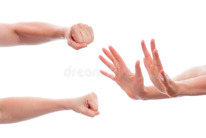 Female Hand Hit and Protest Stock Photo - Image of woman, isolated ...