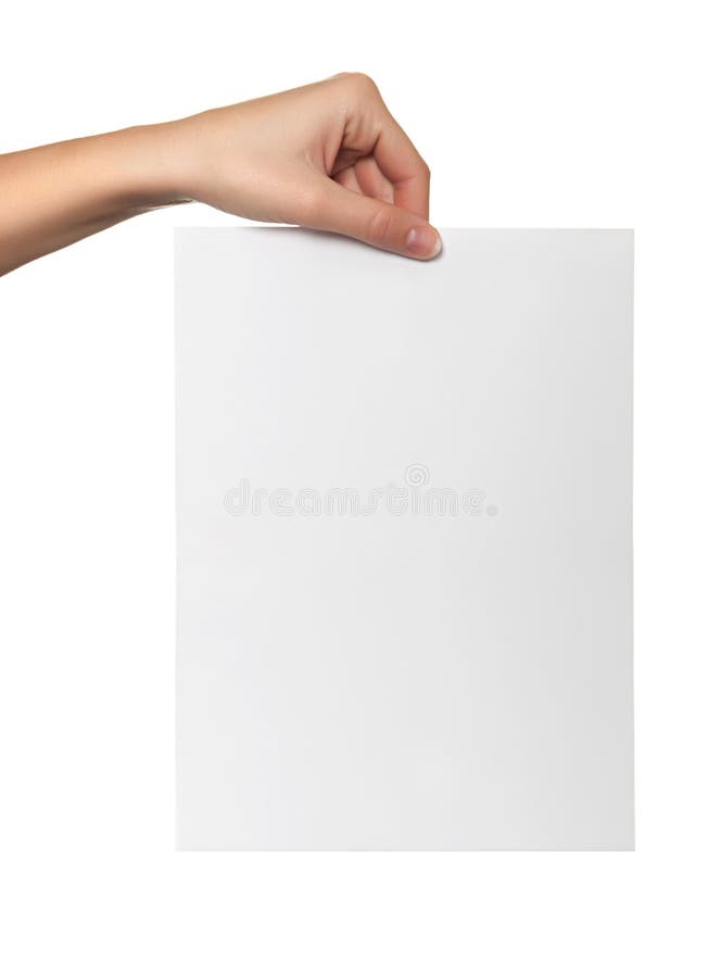 Female Hand Hold White Paper Stock Image - Image of news, message: 34980319