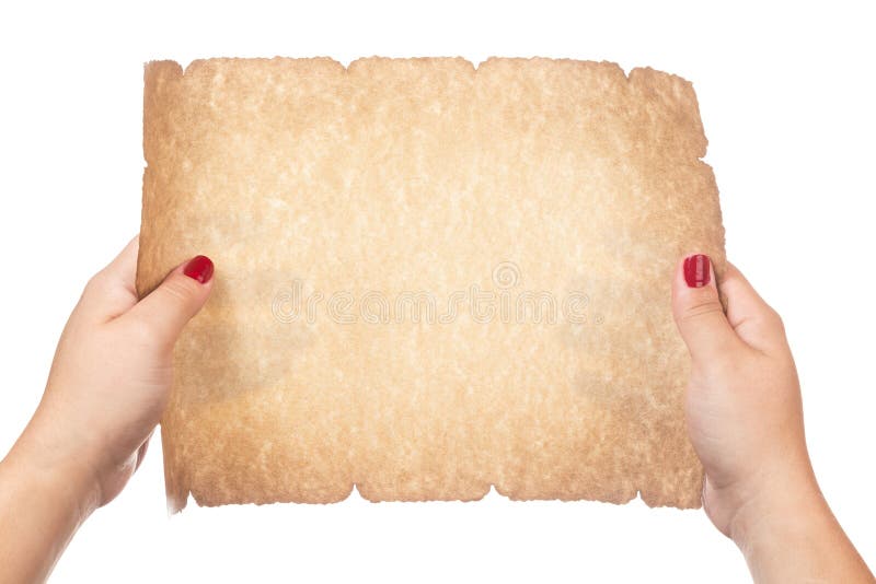 Female Hand Writing on Old Paper Scroll and Fountain Pen with Feather ...