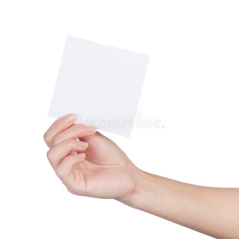 Female Hand Holding Blank Sheet of Paper Stock Image - Image of concept ...