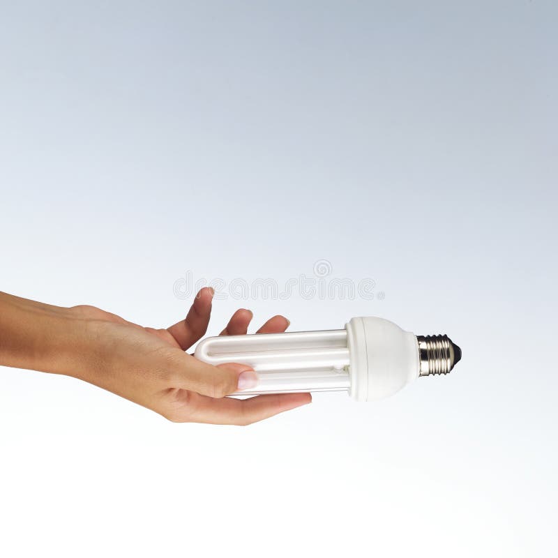 Female hand holding bulb stock image. Image of economical - 23578631