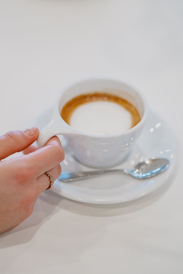 Female Hand Holding a Cup of Hot Coffee Stock Image - Image of aromatic ...