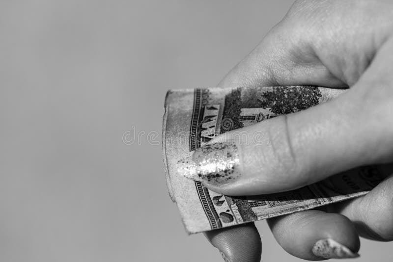 Female Hand Holding a Dollar Bill Stock Photo - Image of wealth, human ...