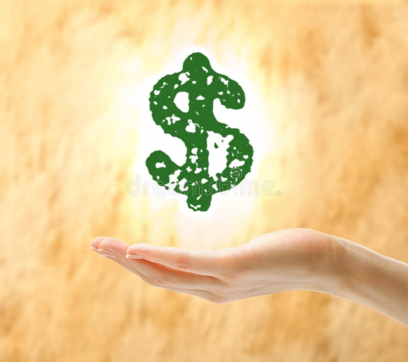 Female Hand Holding Dollar Sign Stock Photo - Image of giving, finger ...
