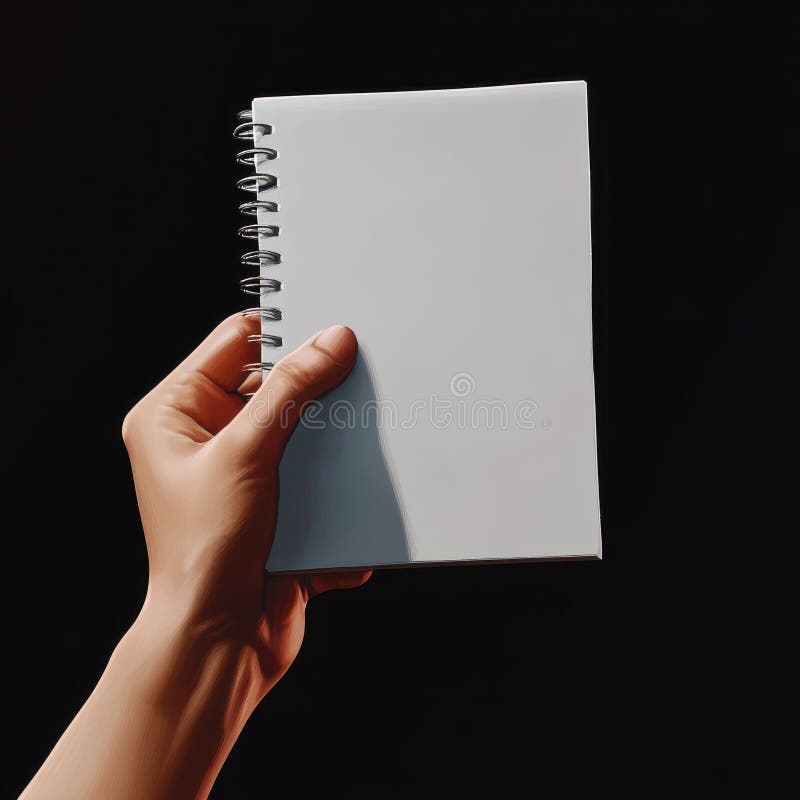 Female Hand Holding Empty Notepad Stock Photo - Image of copy, text ...