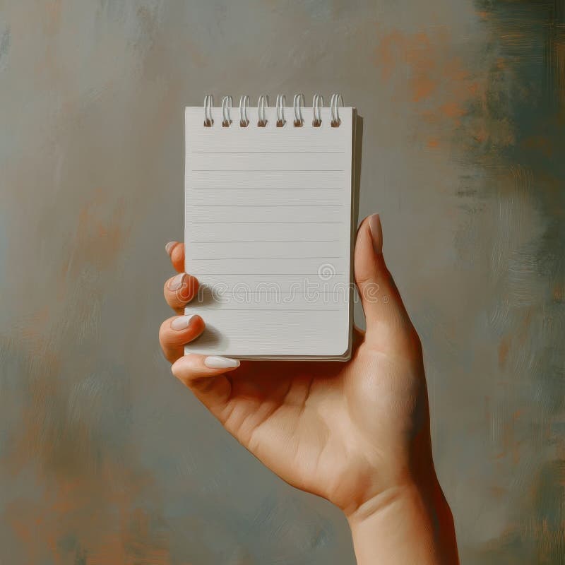 Female Hand Holding Empty Notepad Stock Image - Image of paper, diary ...