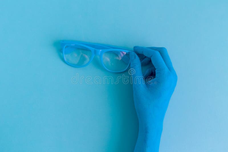 Hand Holding Spectacles Abstract Concept. Stock Image - Image of ...