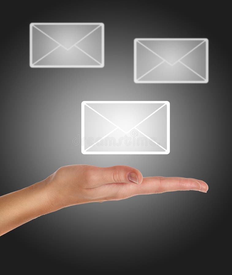 Female Hand Holding Or Getting E-mail Stock Image - Image of human ...