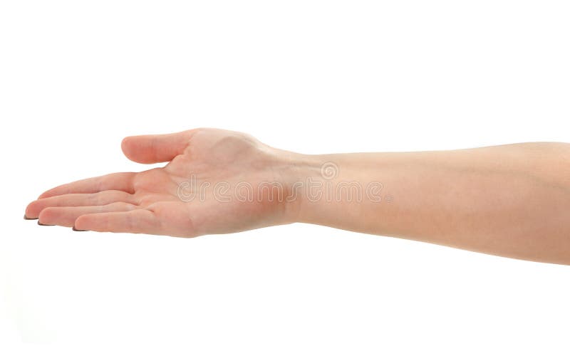Female Hand Holding Invisible Object Stock Photo - Image of hollow ...
