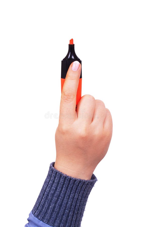 Female Hand Holding a Marker Stock Photo - Image of closeup, education ...