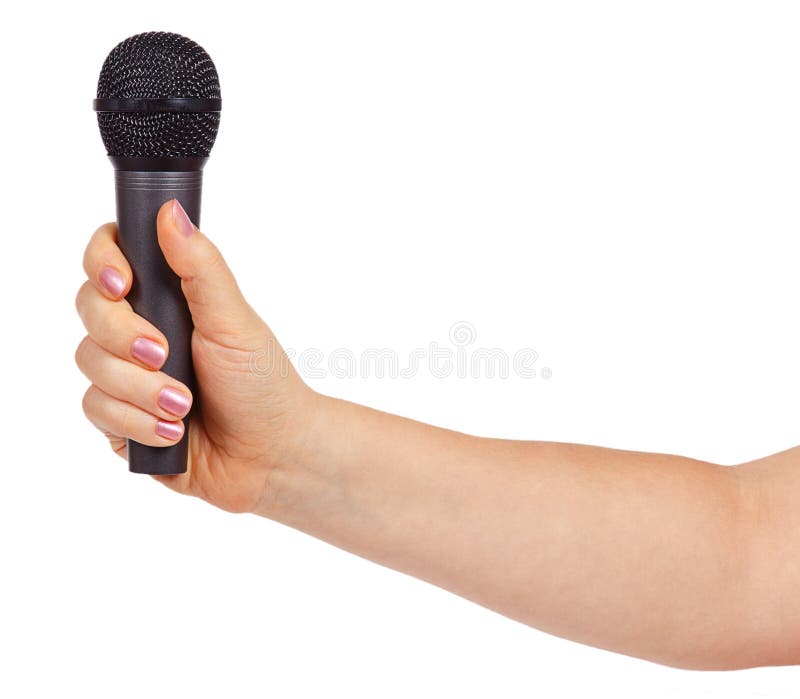 Female Hand Holding a Microphone Stock Photo - Image of music ...