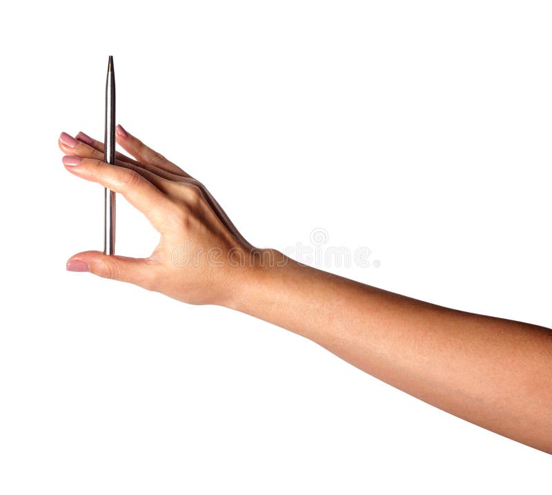 Female Hand Holding Pen As Pointer White Stock Photos - Free & Royalty ...