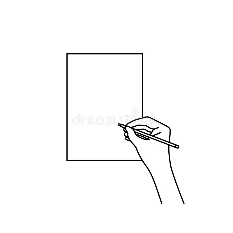 Female Hand Holding a Pen and Writing on Paper Stock Vector ...