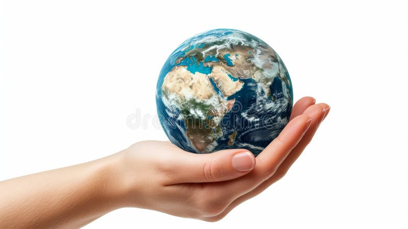 Female Hand Holding the Planet Earth Stock Illustration - Illustration ...