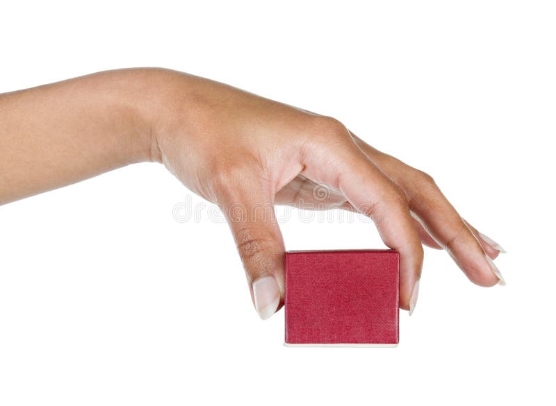 Female Hand Holding a Small Box Stock Photo - Image of christmas, close ...