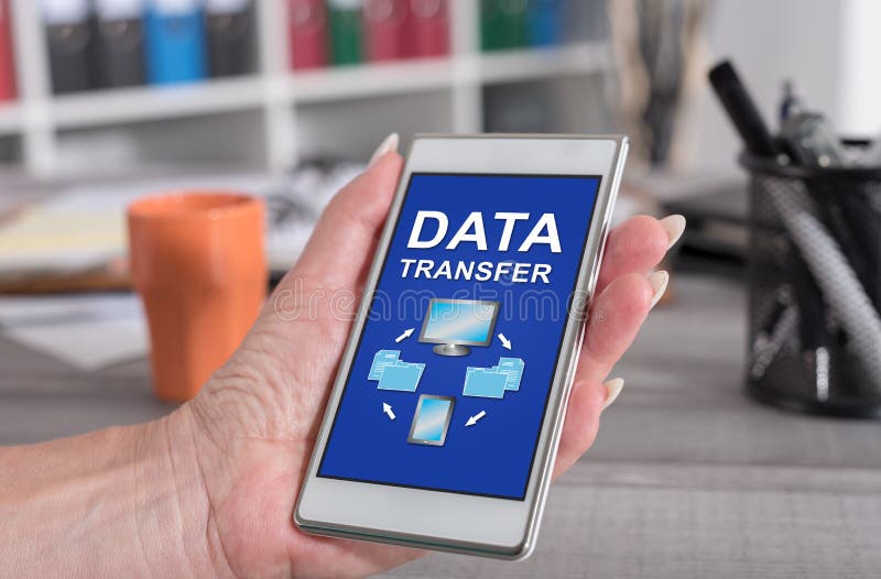 Data Transfer Concept on a Smartphone Stock Photo - Image of storage ...