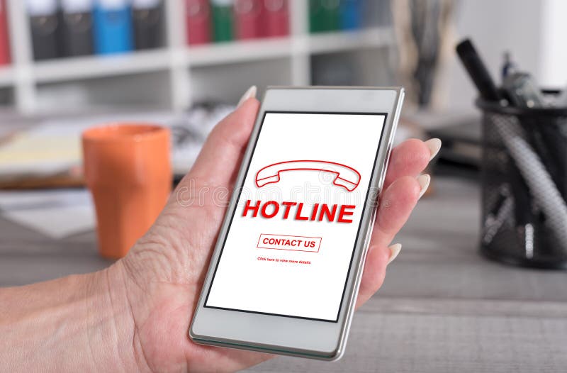 Hotline Concept on a Smartphone Stock Image - Image of hotline, phone ...