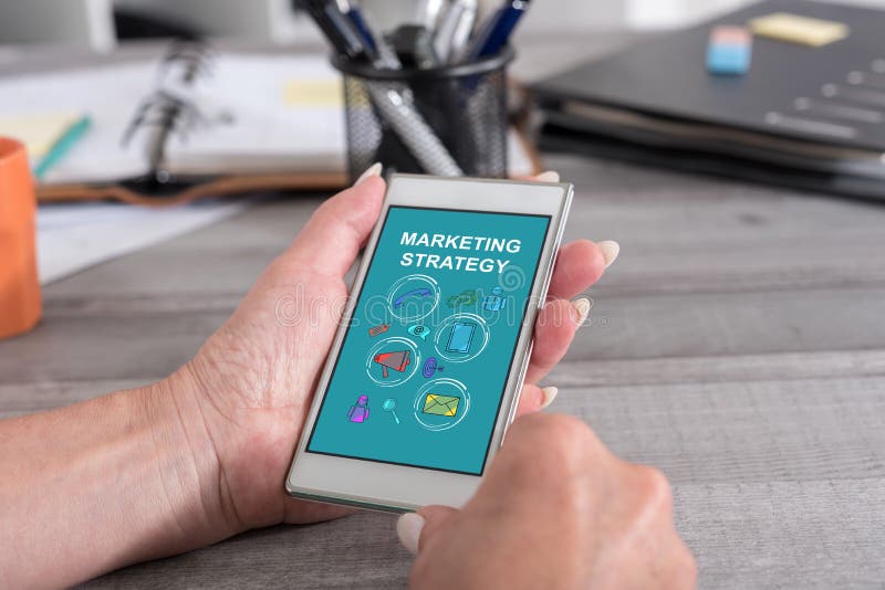 Marketing Strategy Concept on a Smartphone Stock Image - Image of ...