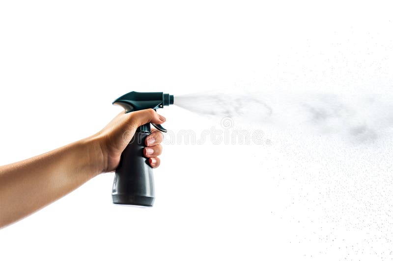 Female Hand Holding Spray Bottle Isolated on Transparent Background ...