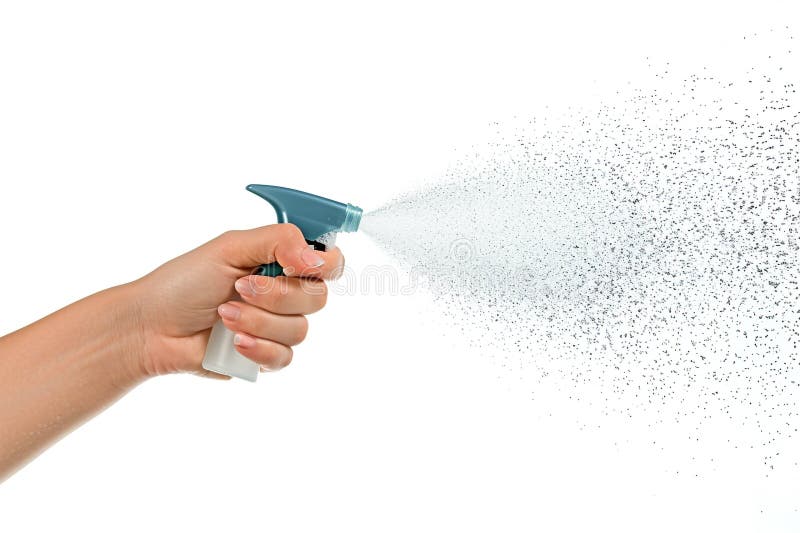 Female Hand Holding Spray Bottle Isolated on Transparent Background ...