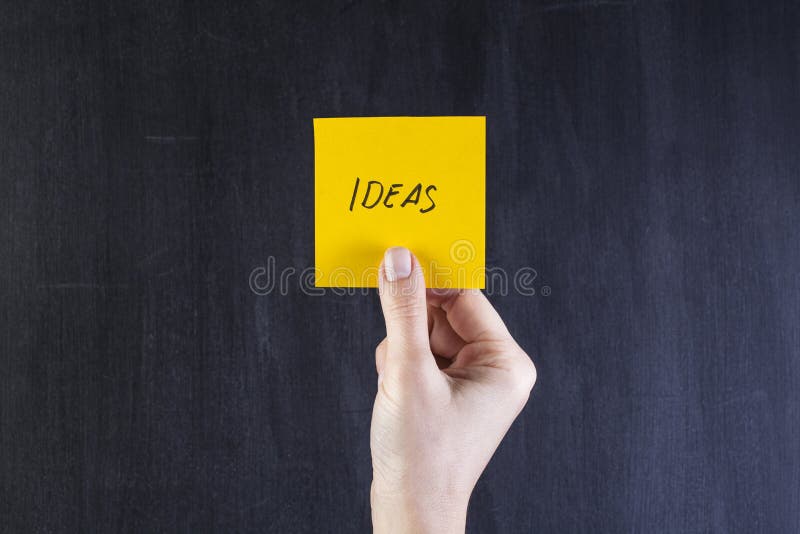 Female Hand Holding Sticky Note Stock Image - Image of label, note ...