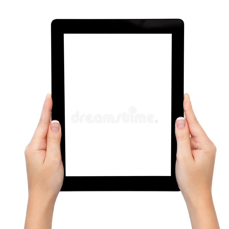 Holding Electronic Tablet PC in Hands Stock Photo - Image of ...