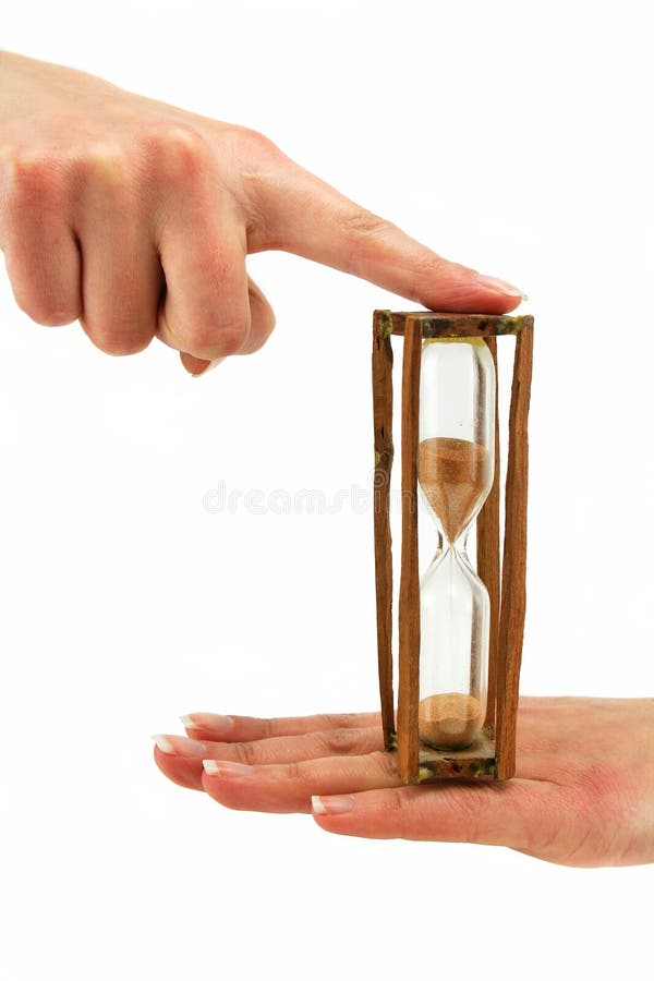 Female Hand Holds Hourglass Stock Image - Image of time, hand: 7505173