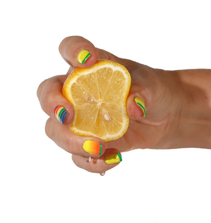Female hand with lemon stock photo. Image of white, food - 74772782