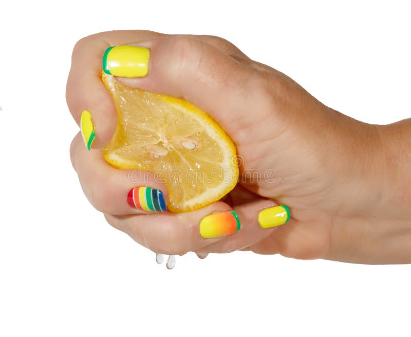 Female hand with lemon stock image. Image of bright, human - 74772823